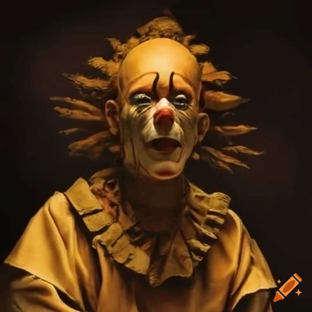 Surreal character design of a sacred clown