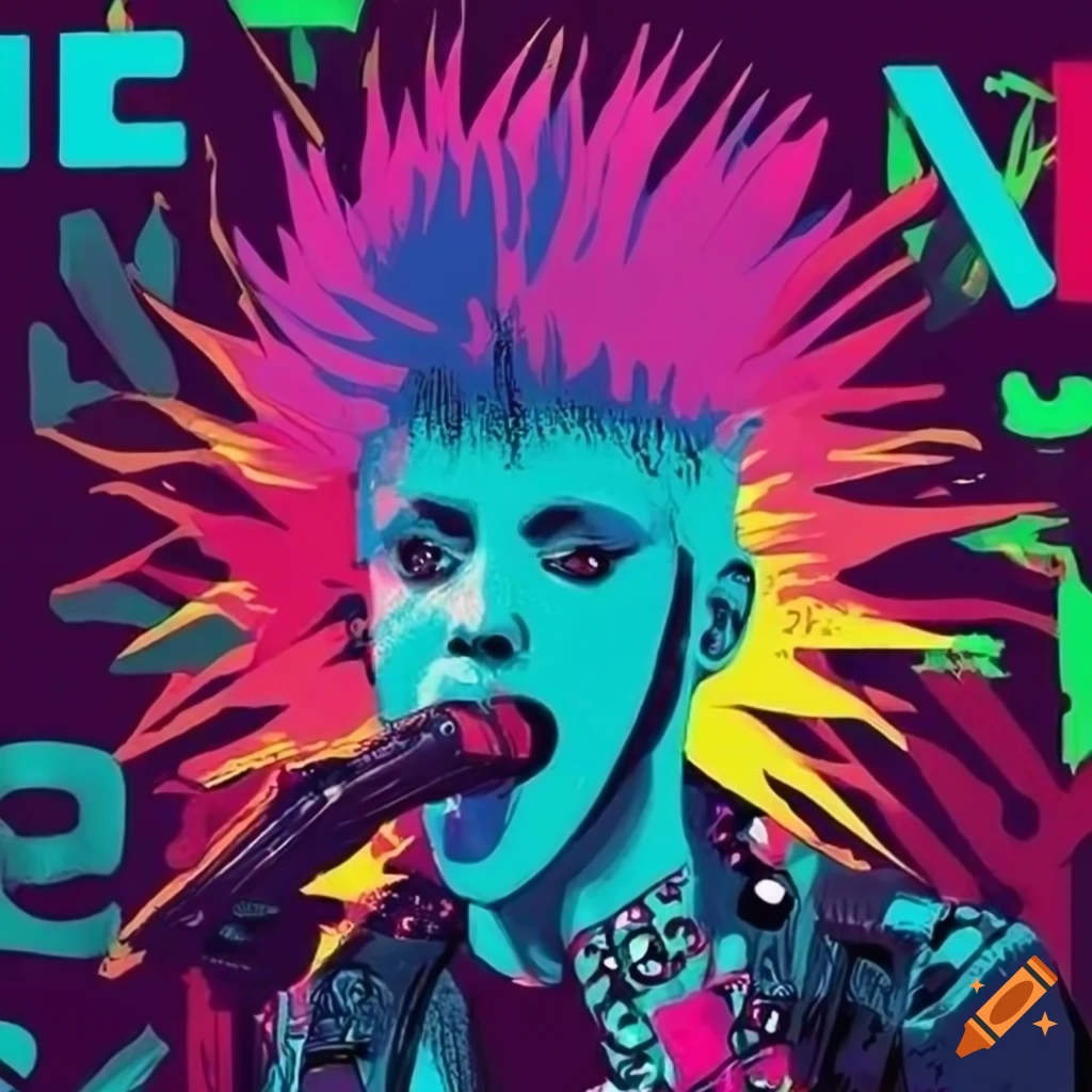 Colorful punk concert poster with bold typography