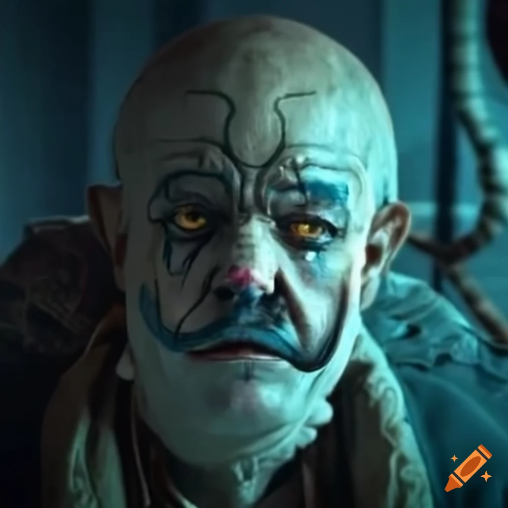 Surreal character design of a sacred clown