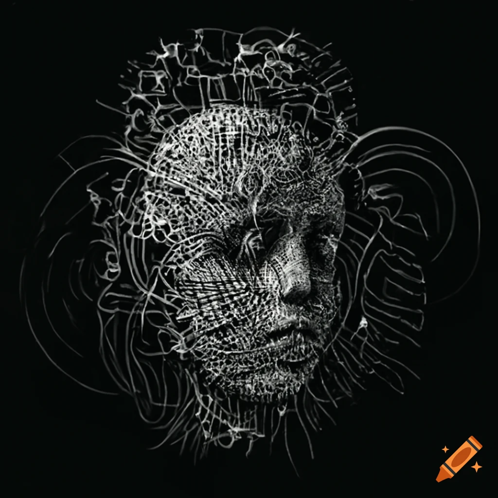 Black and white artwork depicting strange dream memories