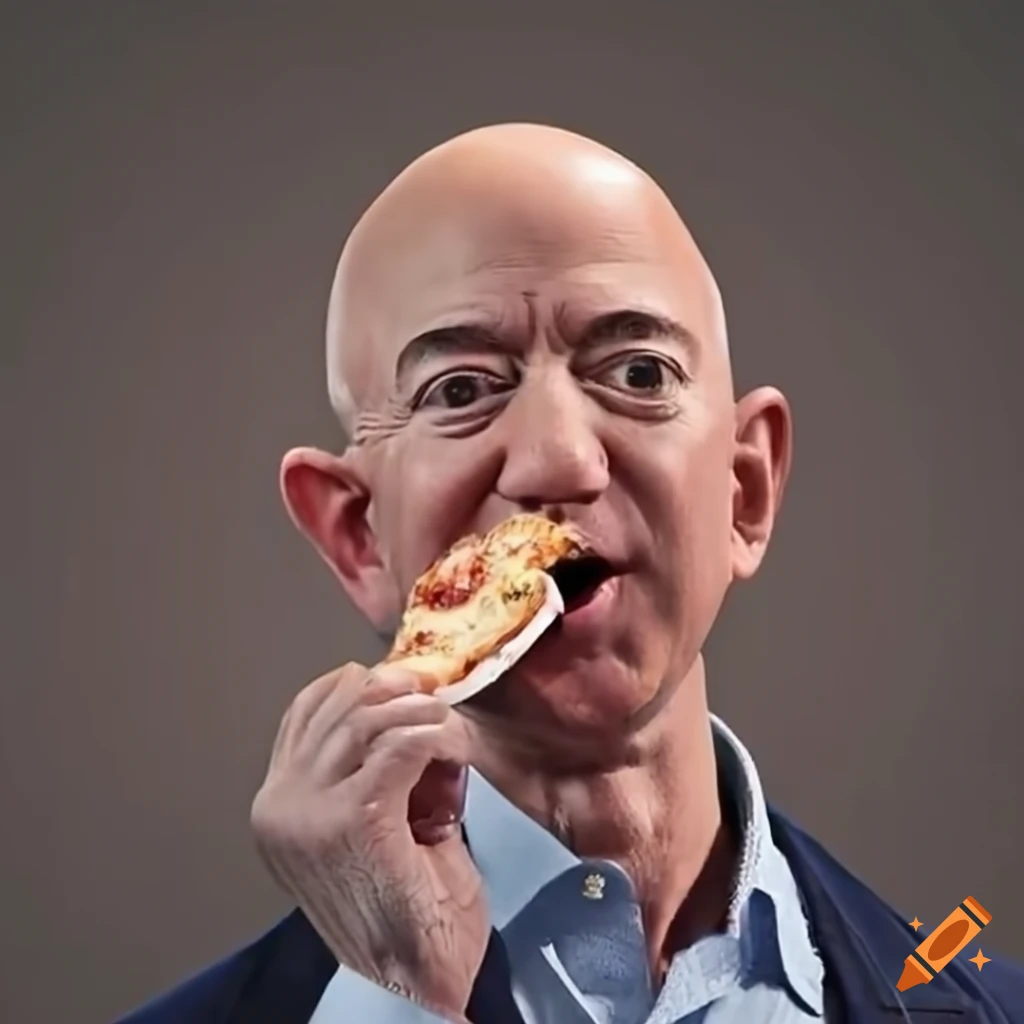 Jeff bezos eating pizza