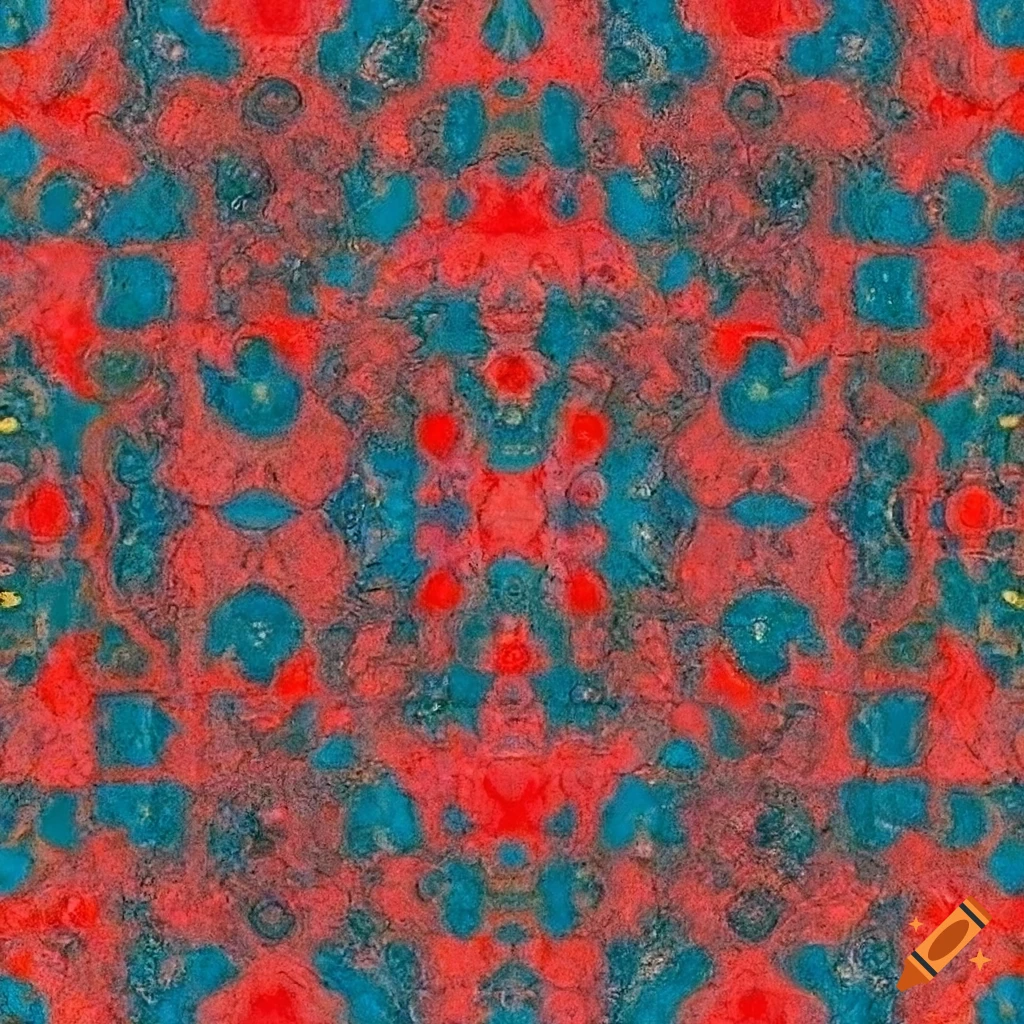 Geometric pattern with red and blue colors