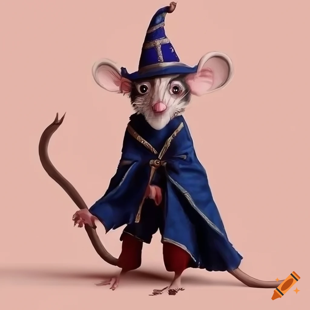 Image of a puppet rat wizard