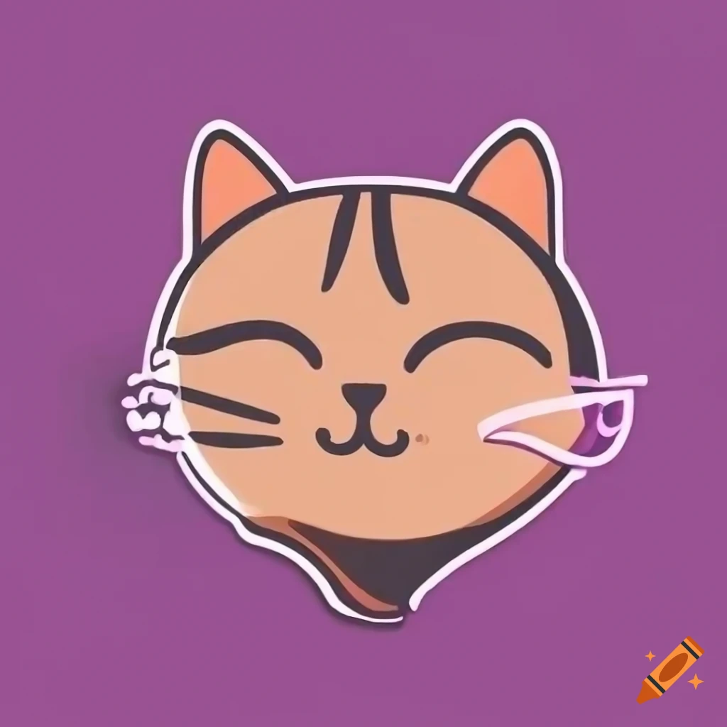 Minimalist cat logo design stickers