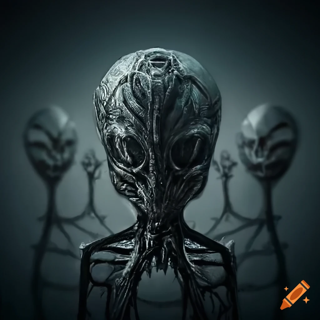 Alien creature in a h.r. giger-inspired game