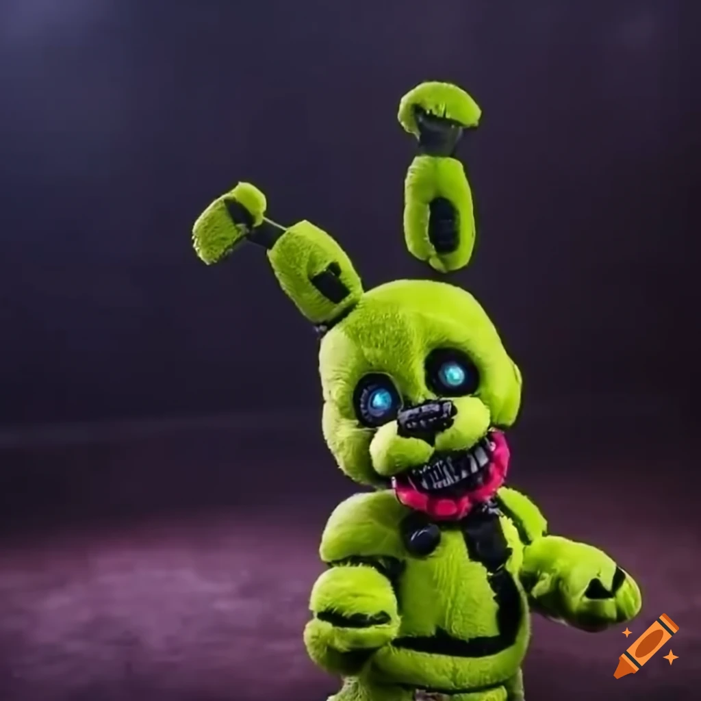 Photo realistic image of Springtrap and Plushtrap from FNaF on Craiyon