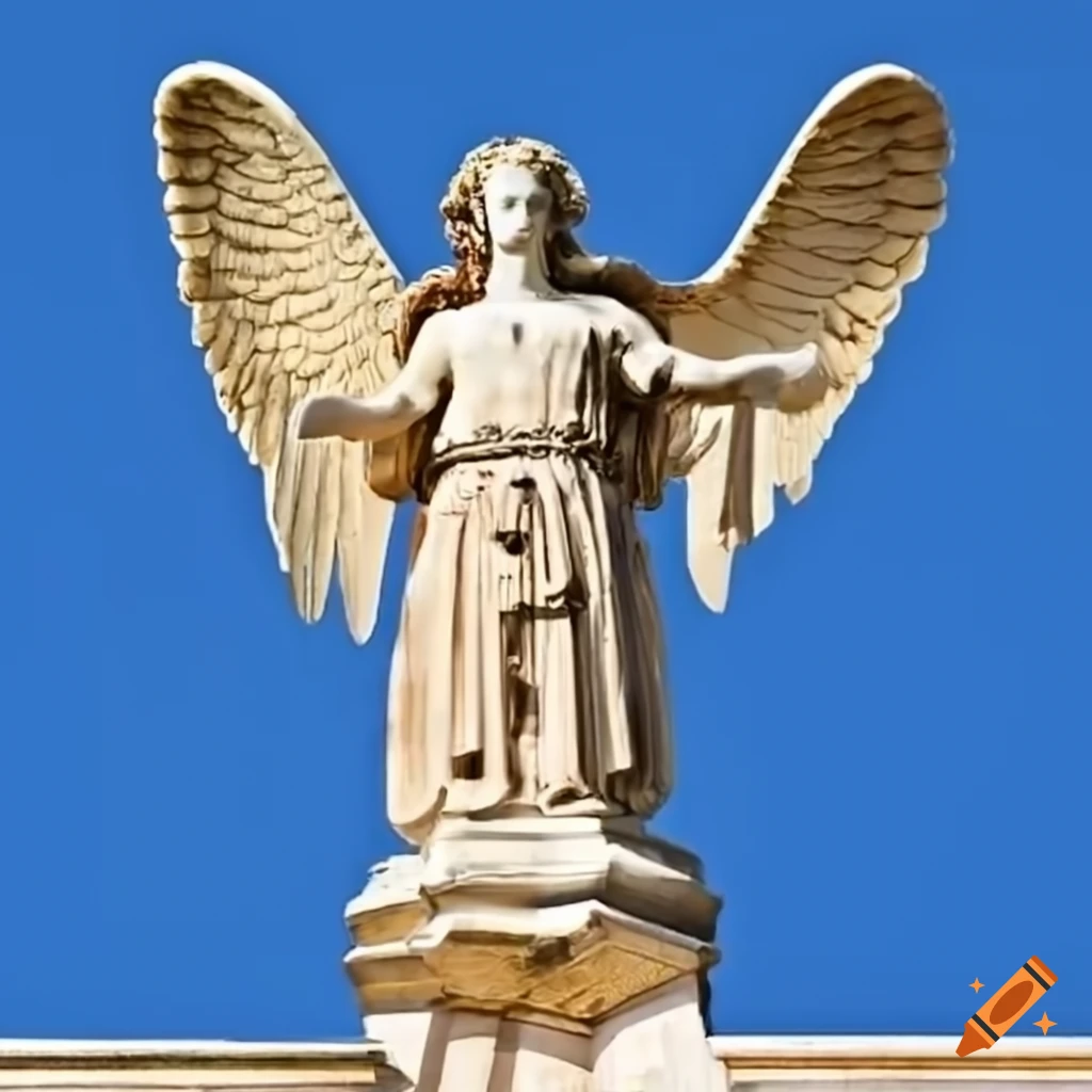 Angel standing on top of solomon's temple