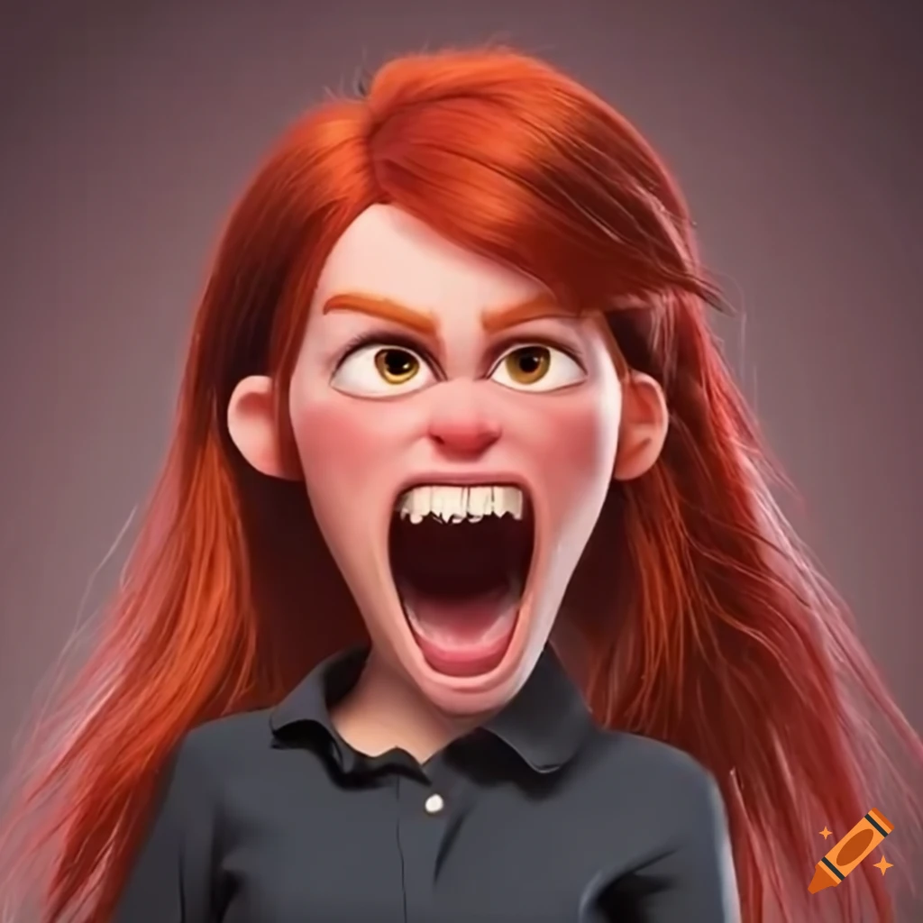 Character from pixar movie screaming in black shirt on Craiyon