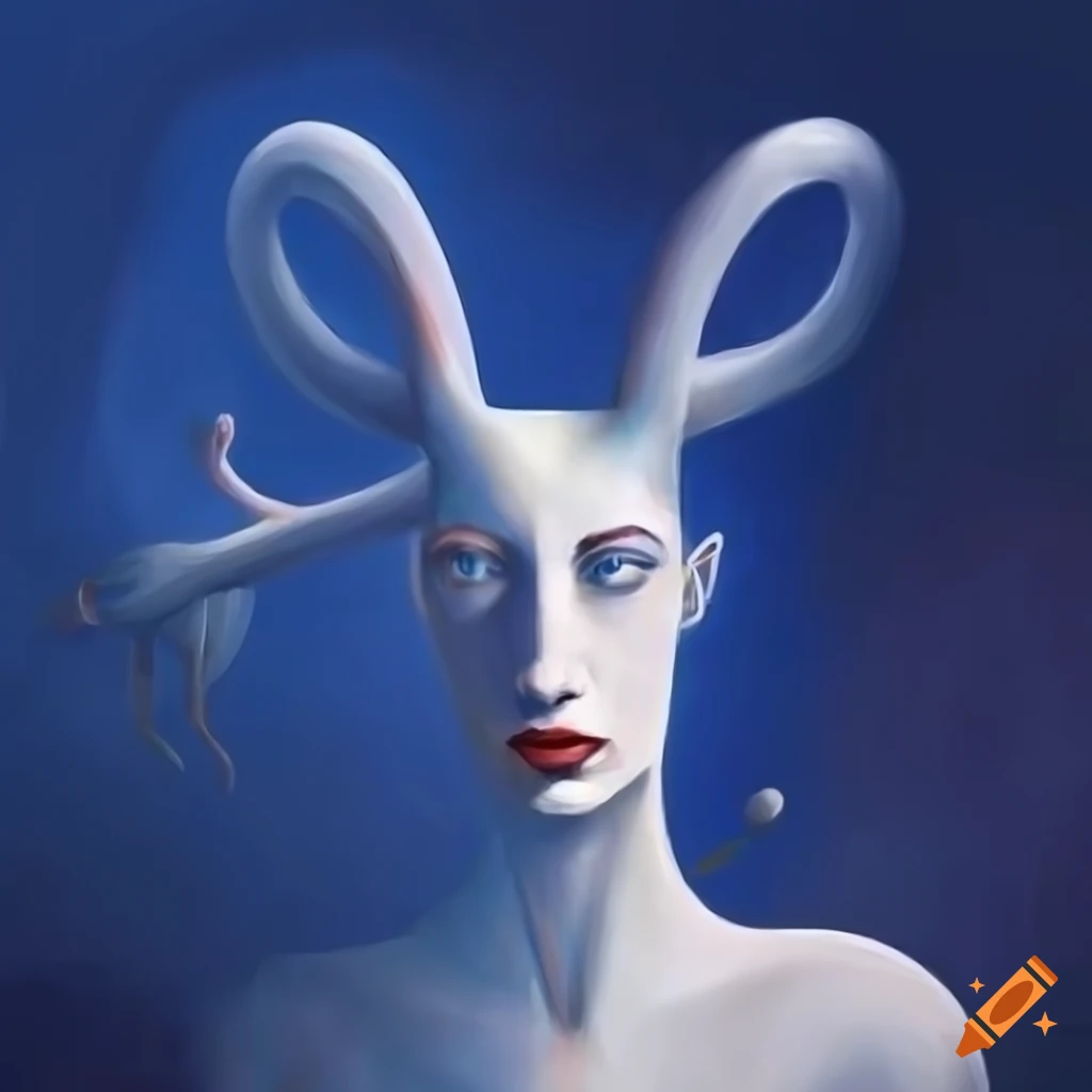 Surreal painting of humanoid figures on Craiyon