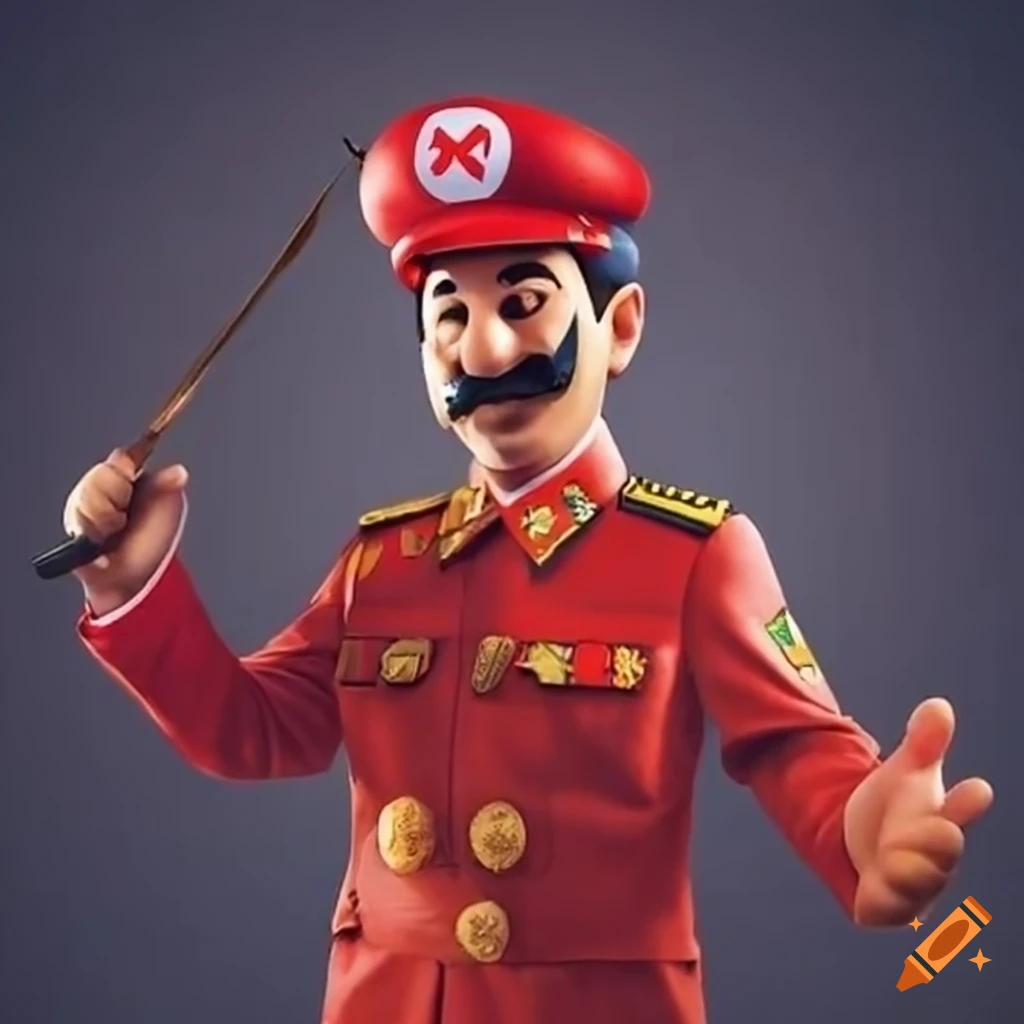Joseph Stalin in Super Mario costume on Craiyon