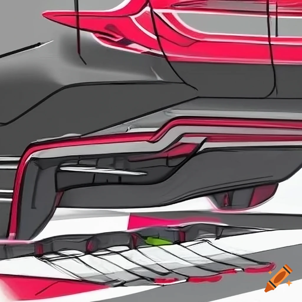 3D rendering of active aero rear diffuser on SUV race car on Craiyon