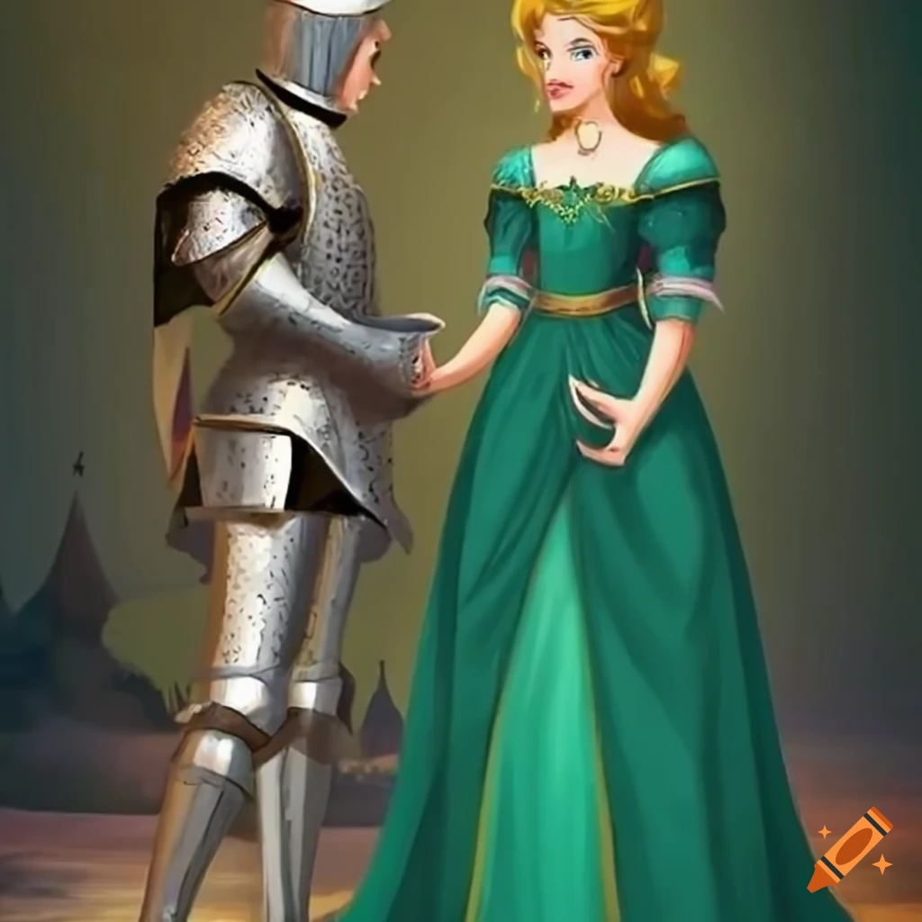 Knight proposing to a princess