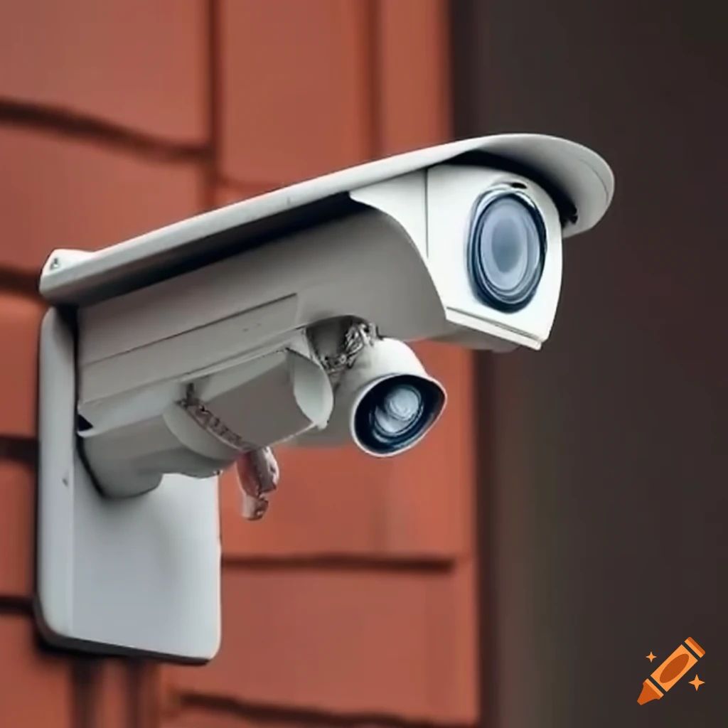 Outdoor surveillance cameras on a house