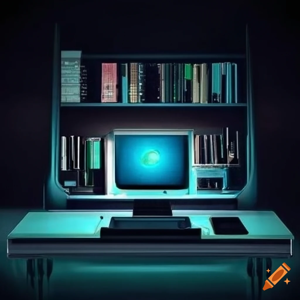 Interior design of a computer in a room on Craiyon