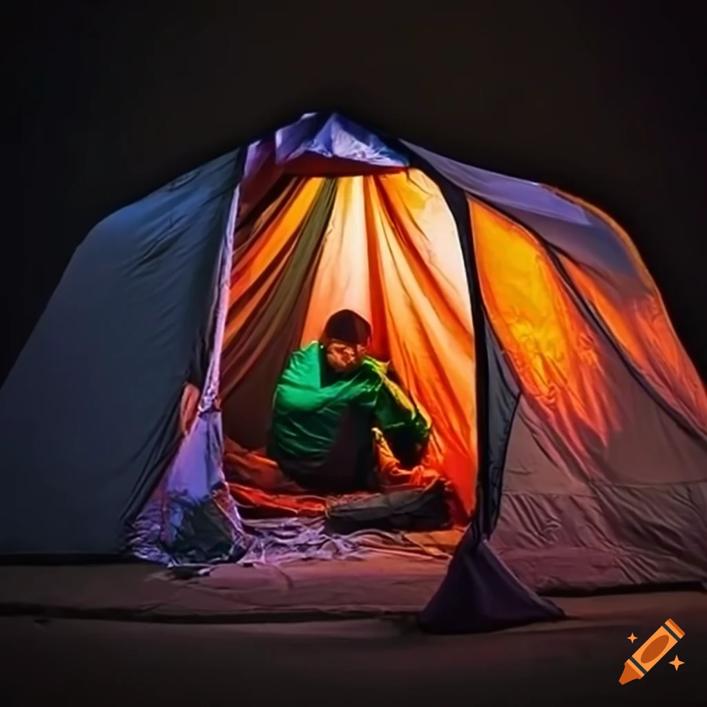 Tent with projection screen for homeless people