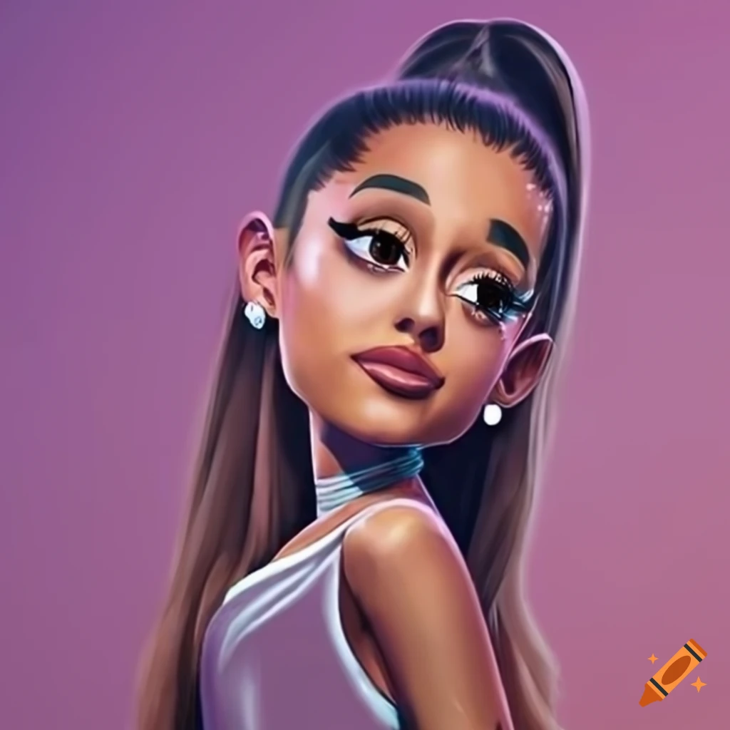 Cartoon depiction of ariana grande
