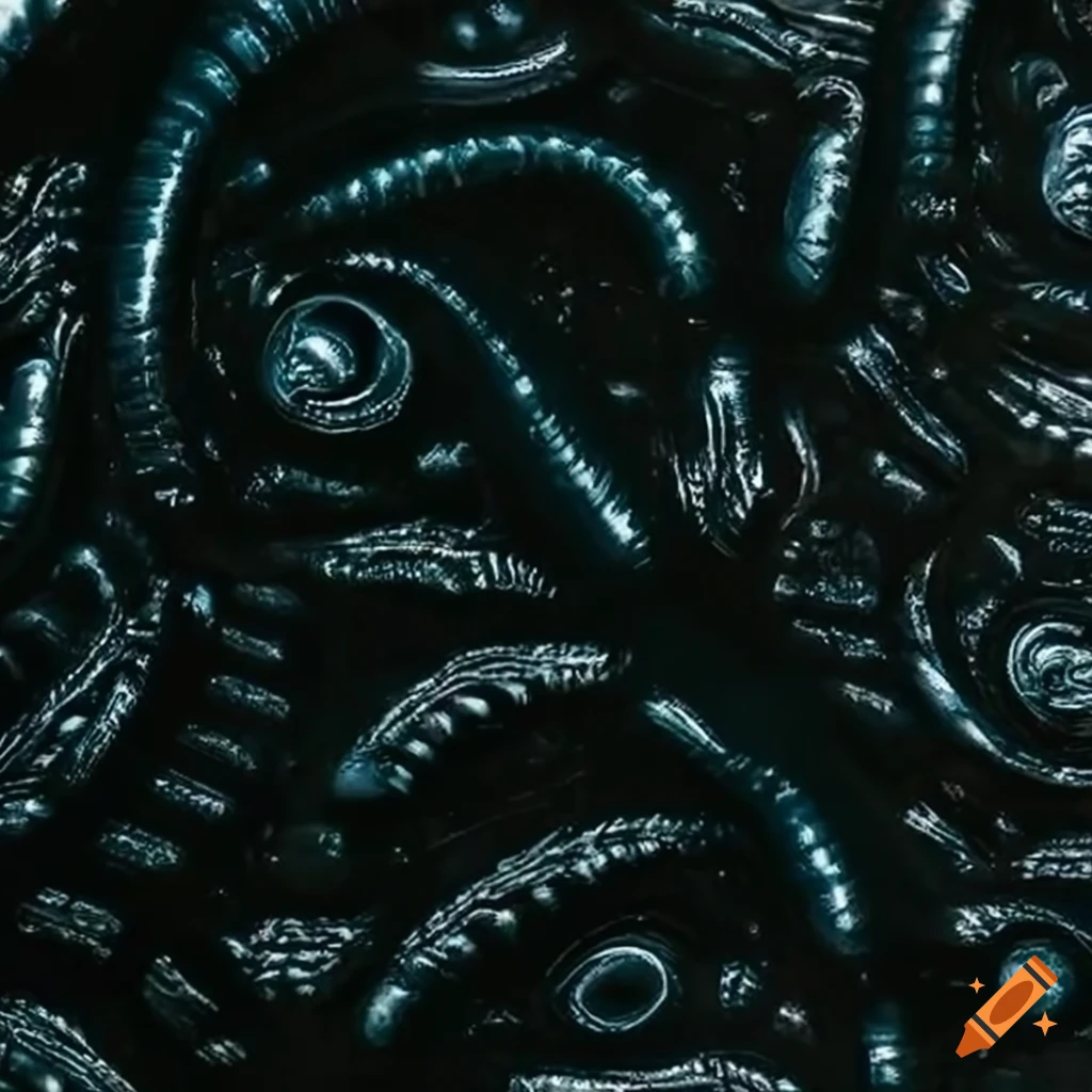 2d game character inspired by h.r. giger's alien design on Craiyon