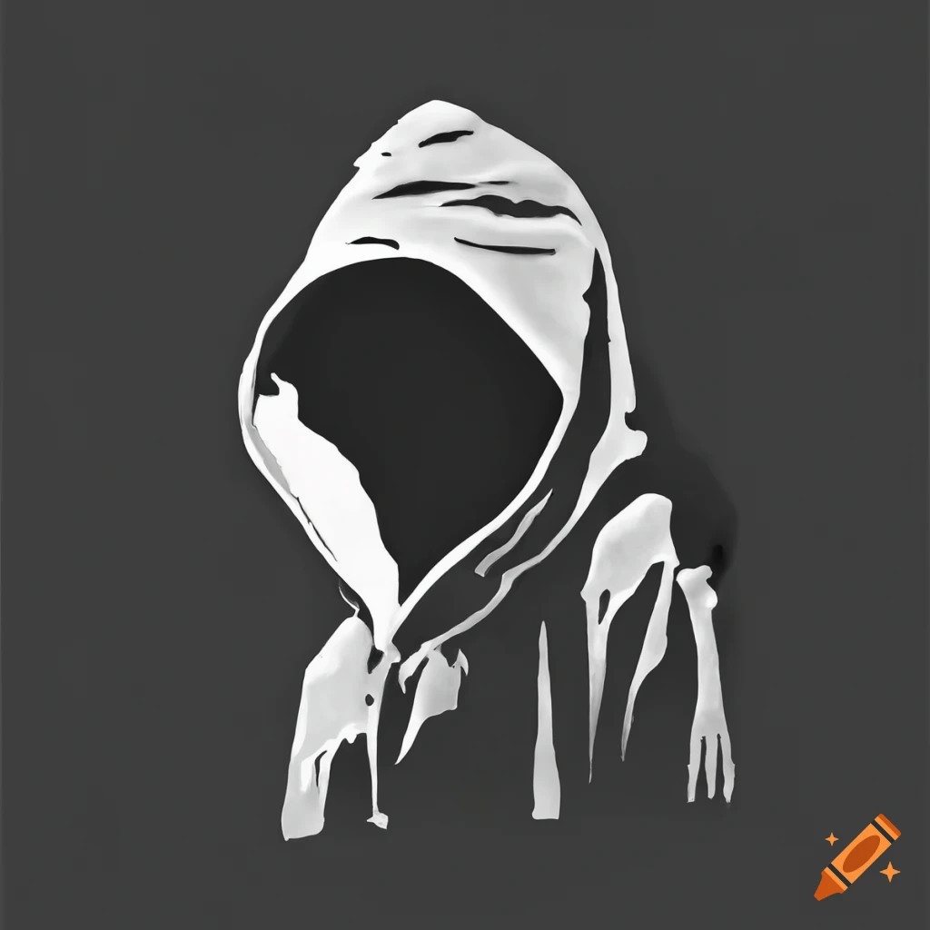 Stylized stencil of a hooded man