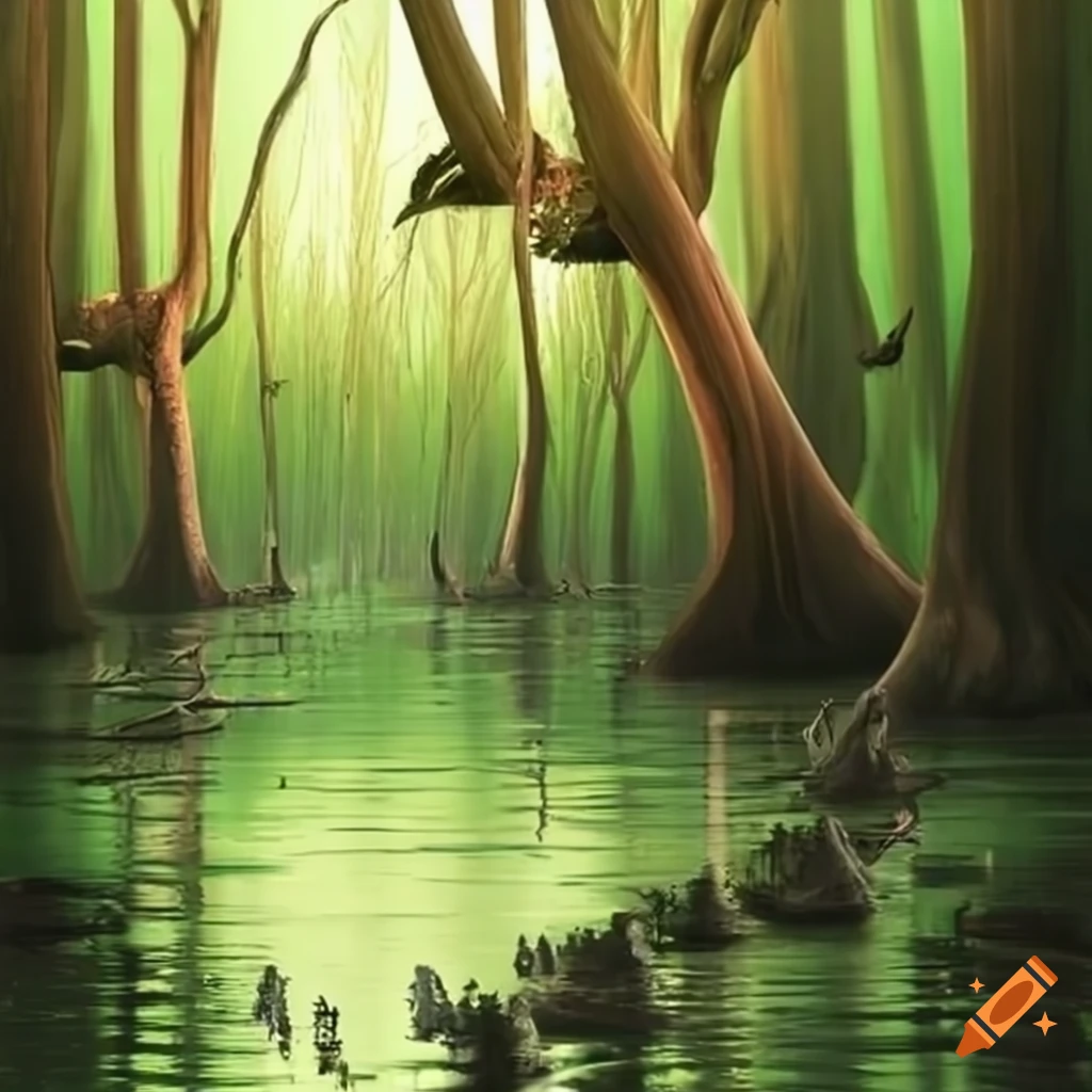Beautiful swamp landscape