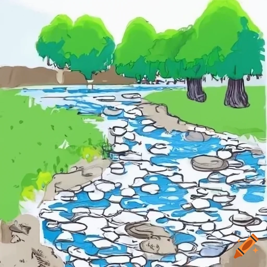 Drawing of a water drainage system