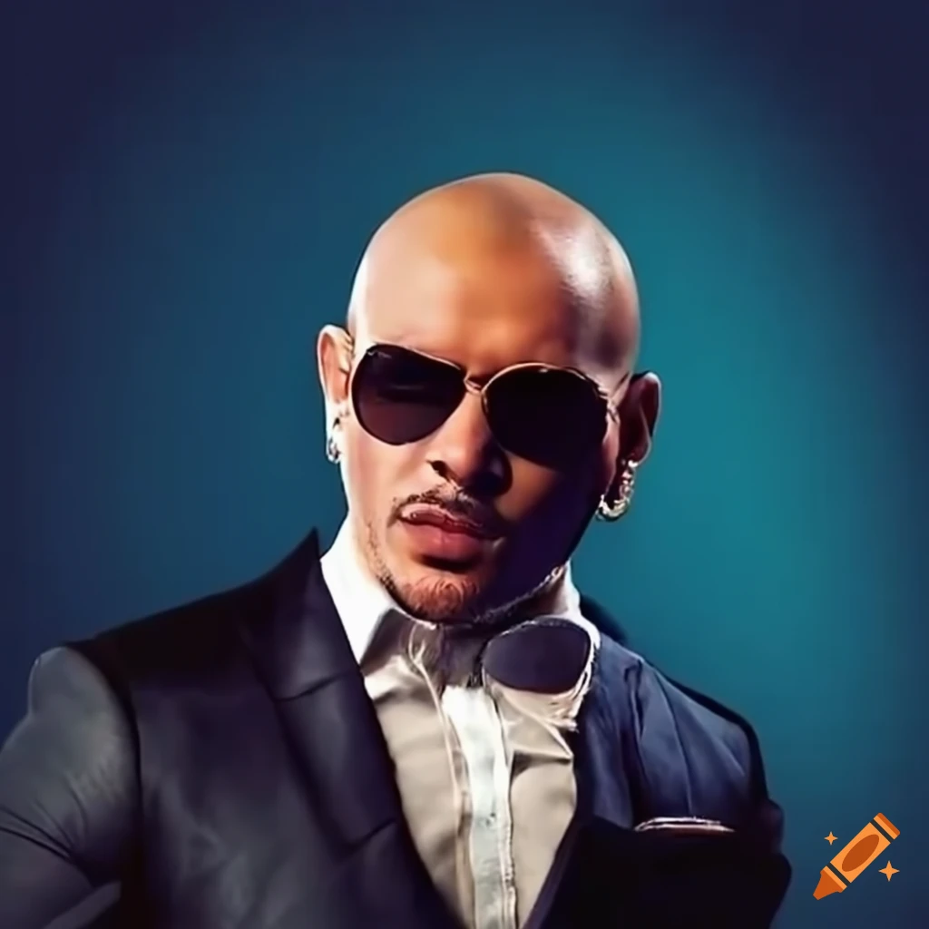 Smirking cuban rapper pitbull