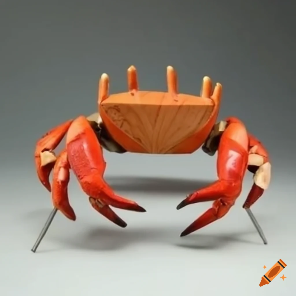 Crab sculpture made of woodworking tools