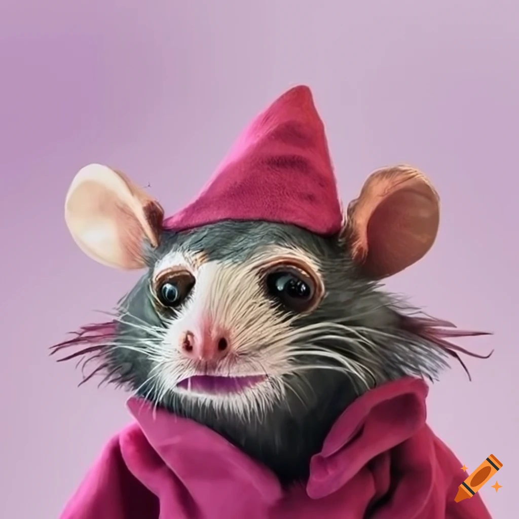 Image of a puppet rat wizard