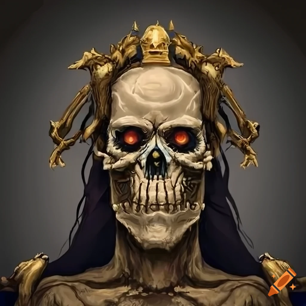 Portrait of an undead skeleton in Conan style on Craiyon
