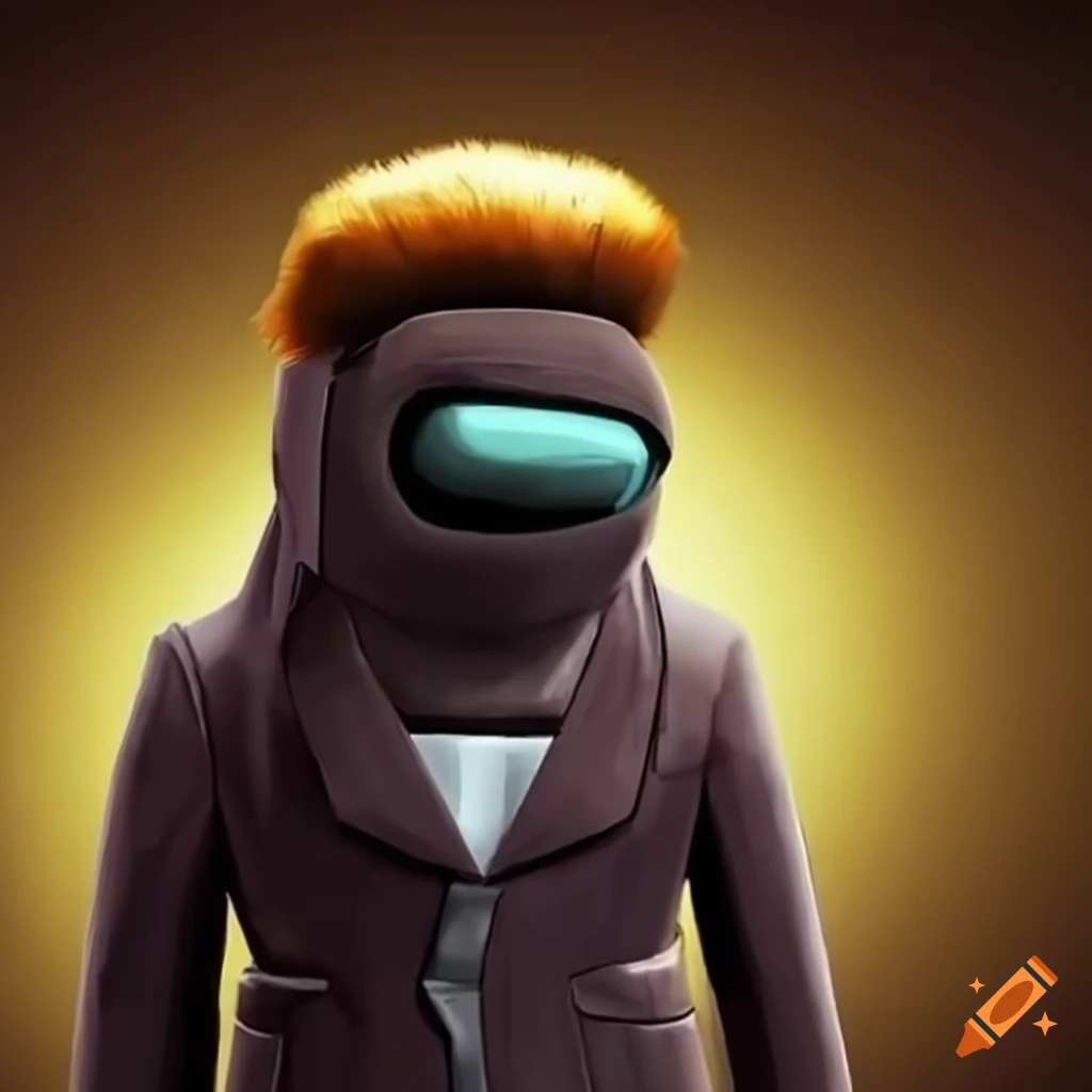 Monkey wearing among us suit