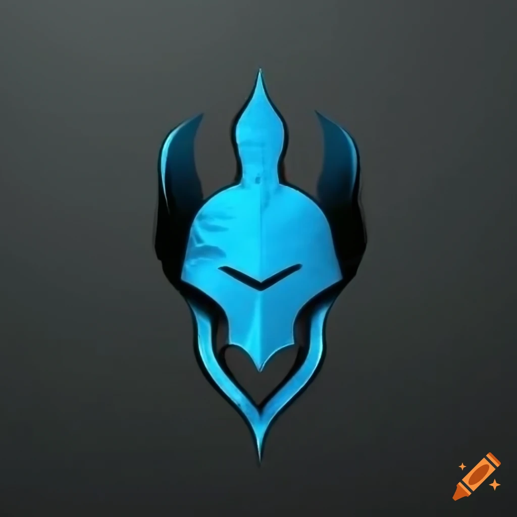 Light blue and black warrior logo