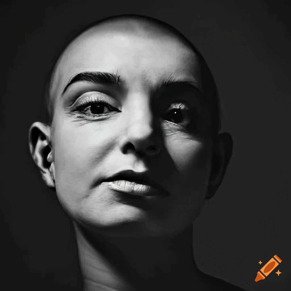 Portrait of musician Sinéad O'Connor on Craiyon