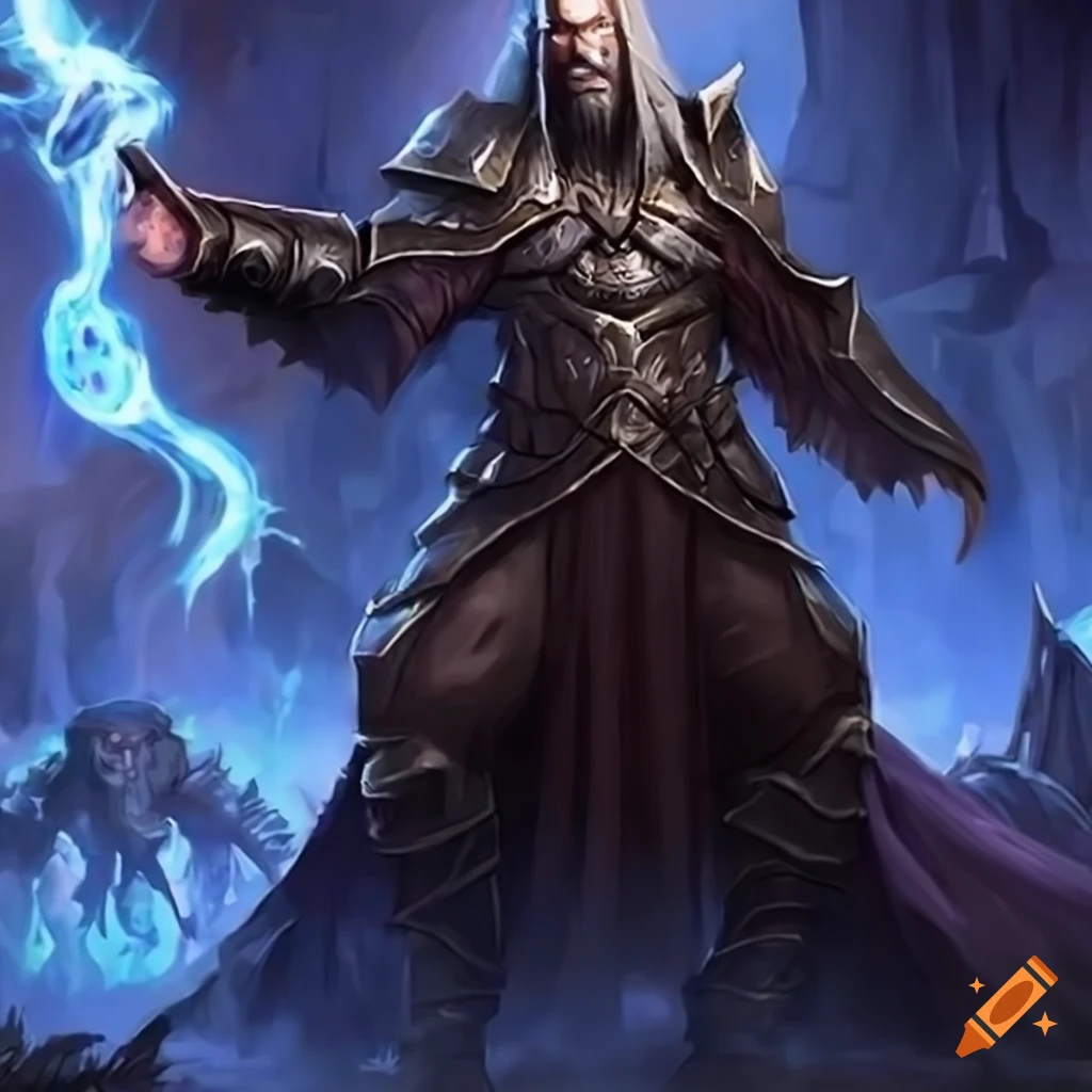 Illustration of a warrior and wizard fighting a monster