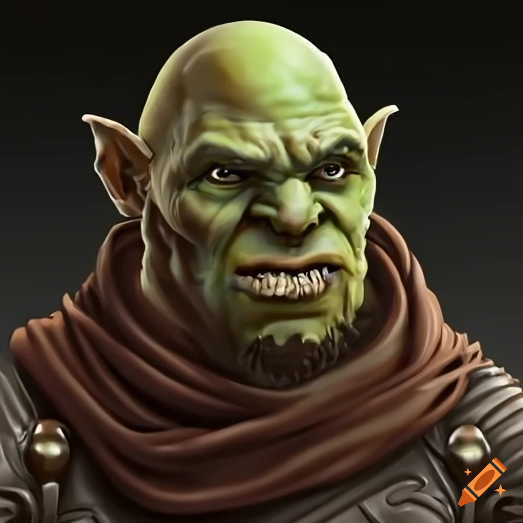 Art of a peaceful half-human half-ogre cleric on Craiyon