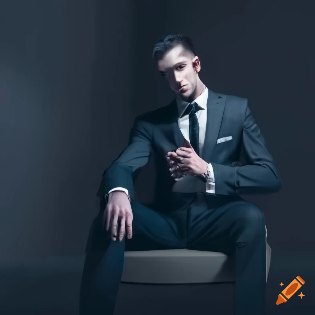 Portrait of a man in a suit with dramatic lighting