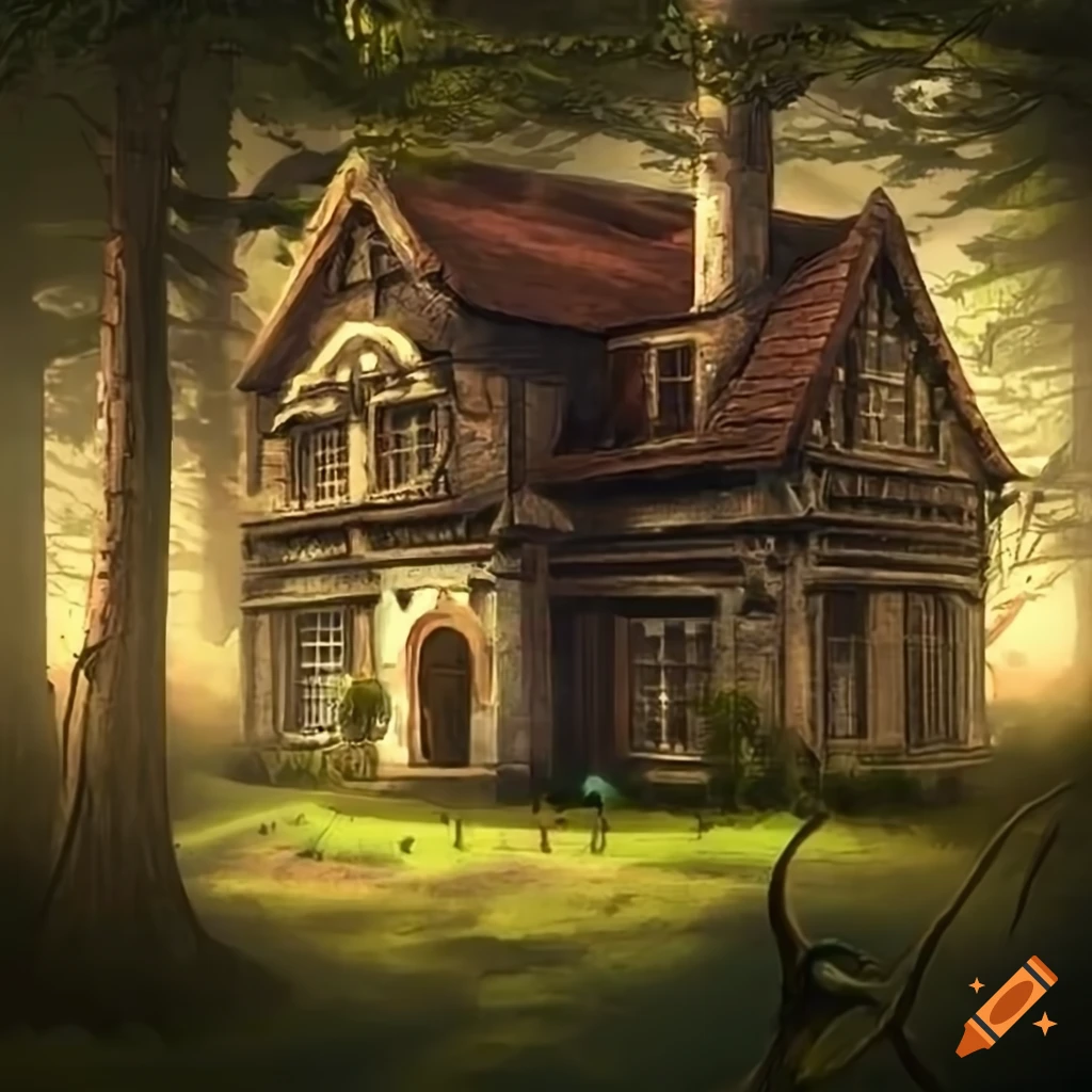 Fantasy manor house in the enchanted forest