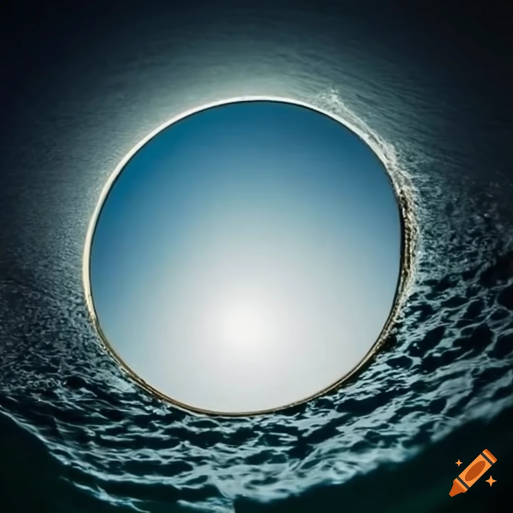 Conceptual image of a mirror on ocean waves