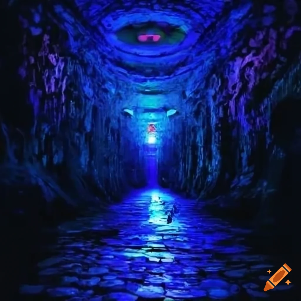 Image of a techno rave in an underground tunnel