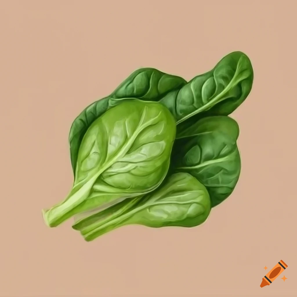 Realistic drawing of a spinach