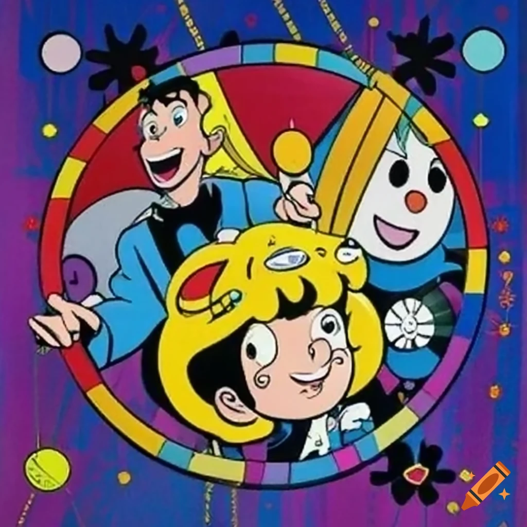 Colorful painting inspired by akira toriyama and archie comics on Craiyon