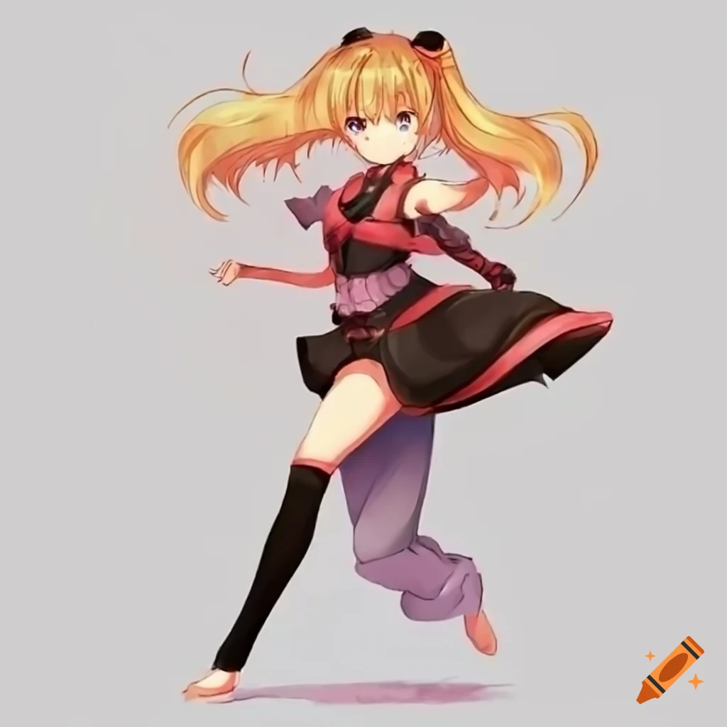 Illustration of a girl performing a split kick