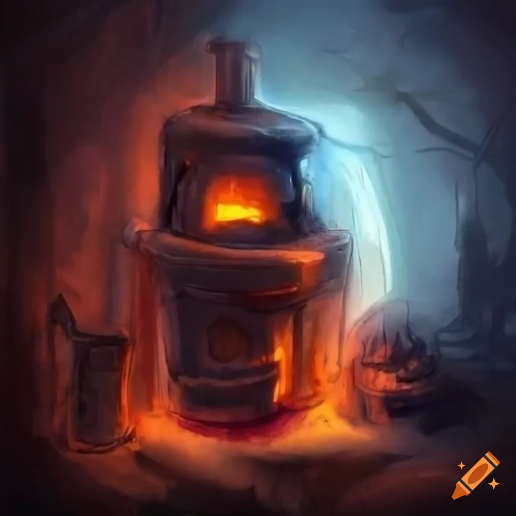 Drawing of a basement furnace