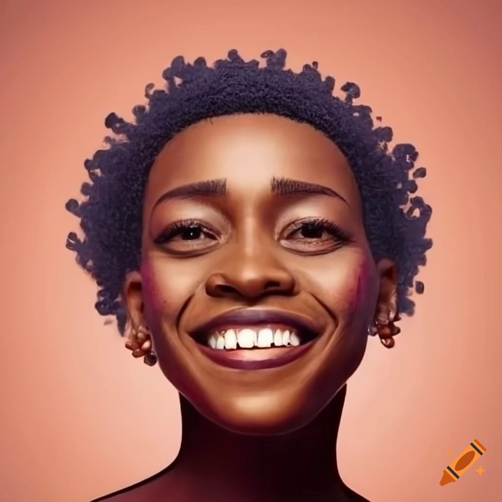 Smiling Black Woman With A Shaved Head On Craiyon