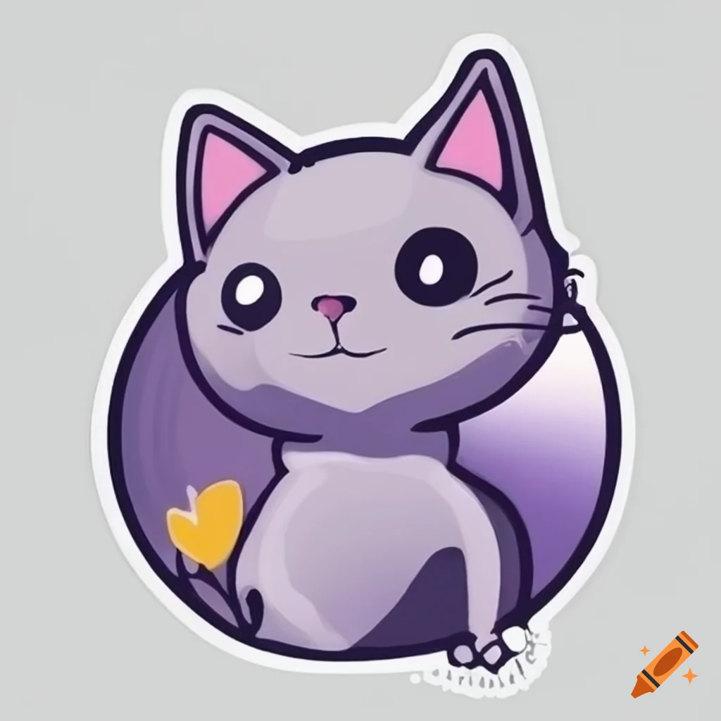 Adorable cat logo stickers