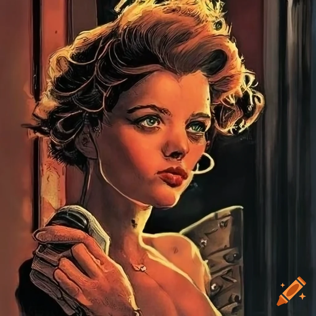 Cover of a noir graphic novel by norman rockwell