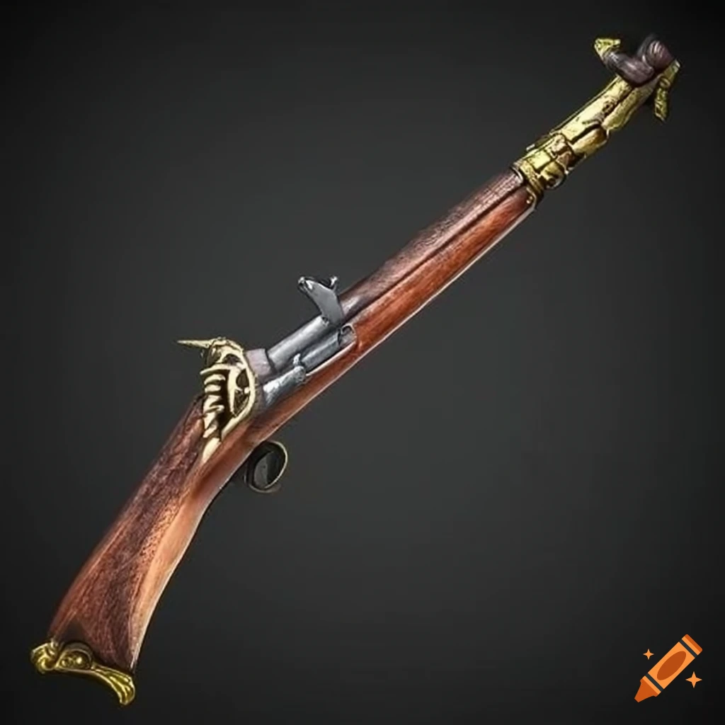 Dragon-themed medieval blunderbuss rifle