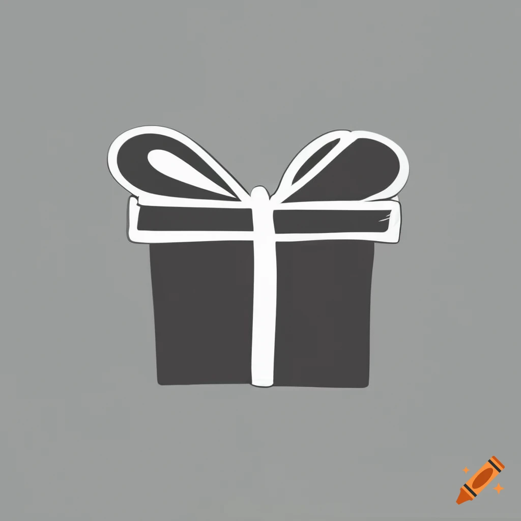 Minimalistic one-color gift logo icon