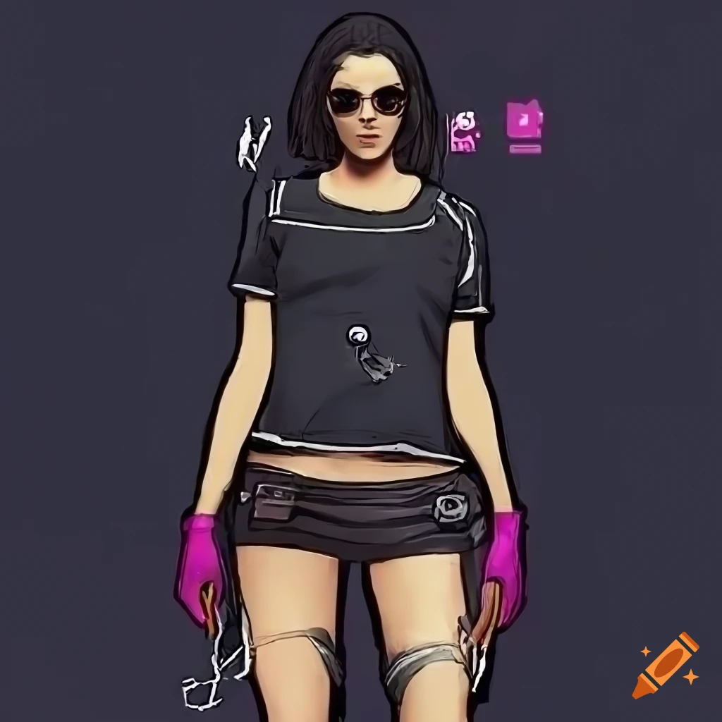 Poster of a female character from gta and watch dogs