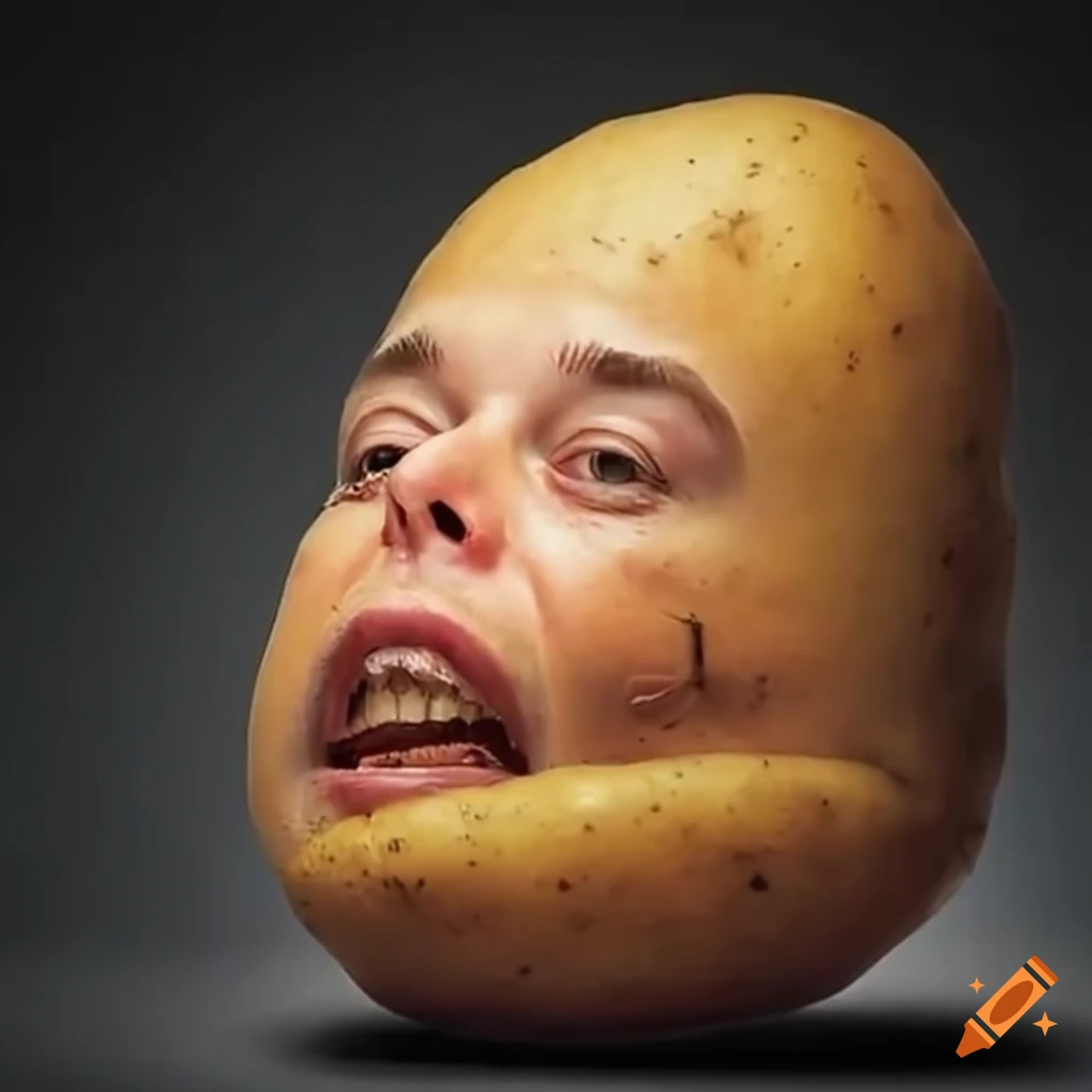 Funny illustration of elon musk as a potato
