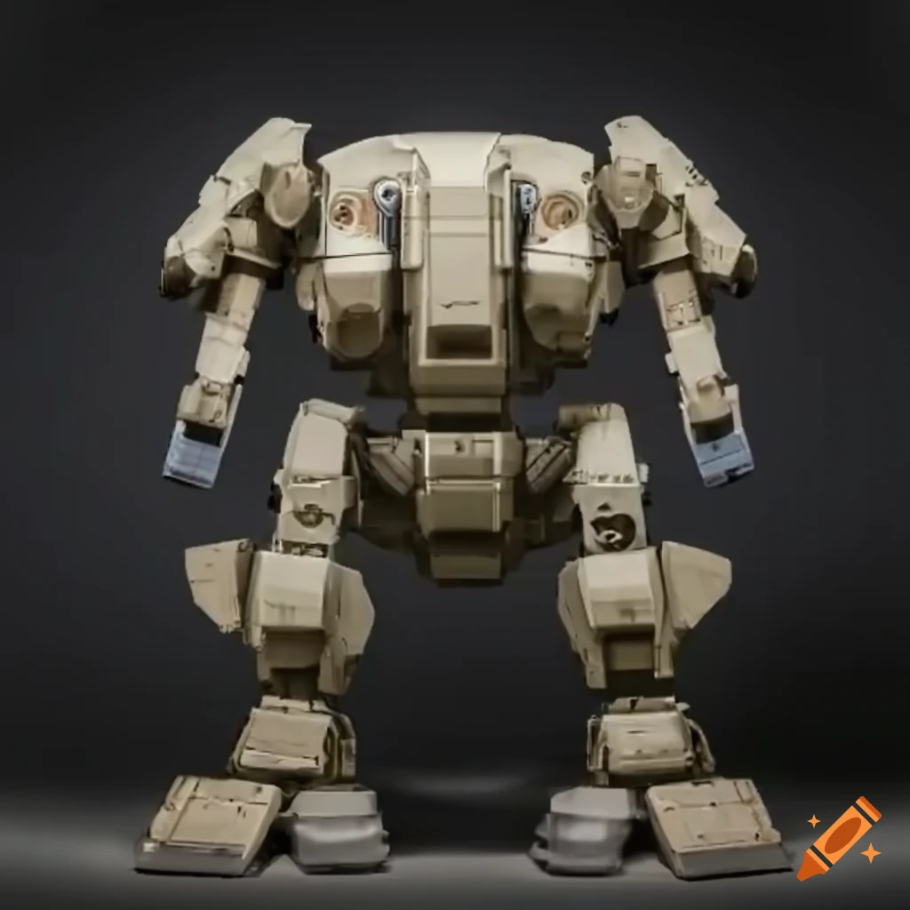 Sci-fi mech with hydrodynamic design in ocean liner livery on Craiyon