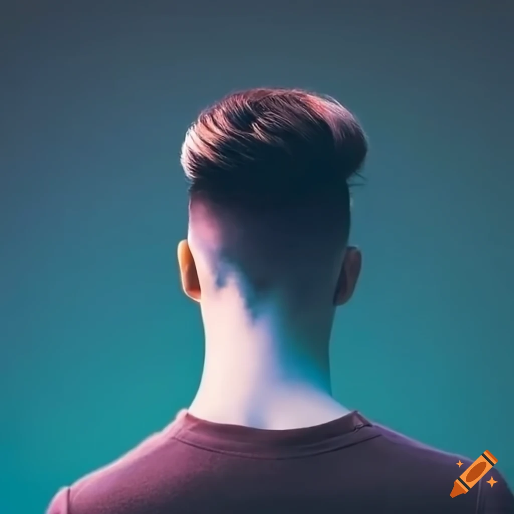 Rear view of a stylish man's undercut hairstyle